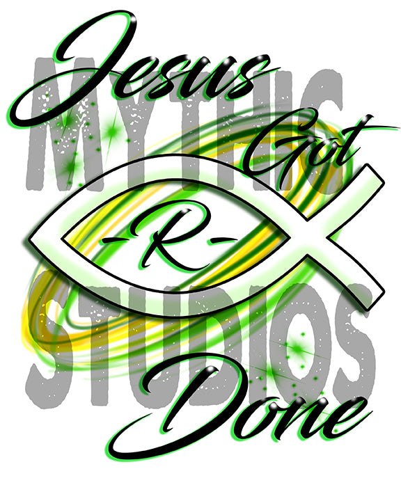 H008 Personalized Airbrushed Jesus Fish License Plate Tag – Mythic Airbrush